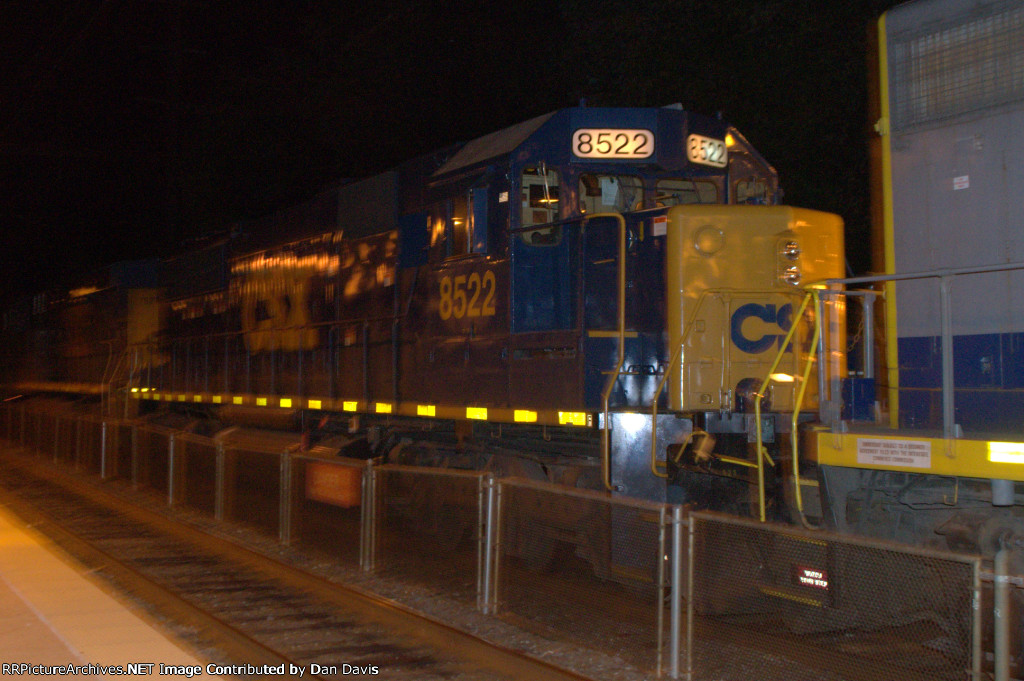 CSX SD50-2 8522 trails on Q417-28